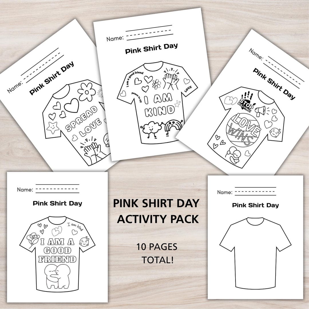 Pink Shirt Day Craft | Printable Activity for Students - Etsy Australia