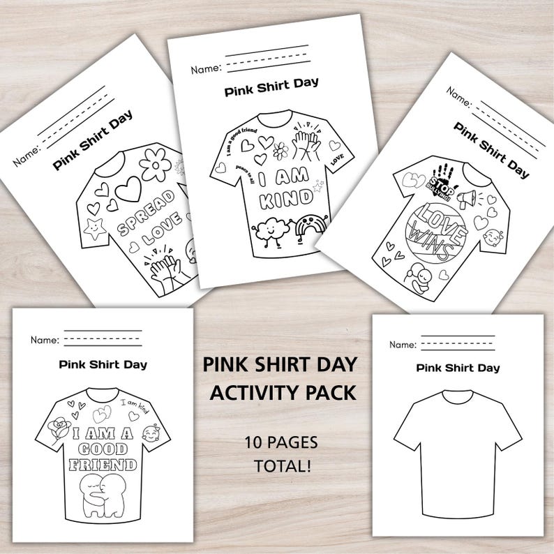 Pink Shirt Day Craft | Printable Activity for Students - Etsy Canada