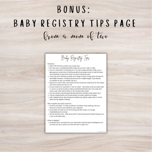 Printable Baby Registry Checklist With Bonus Tips (PDF Download) - Etsy