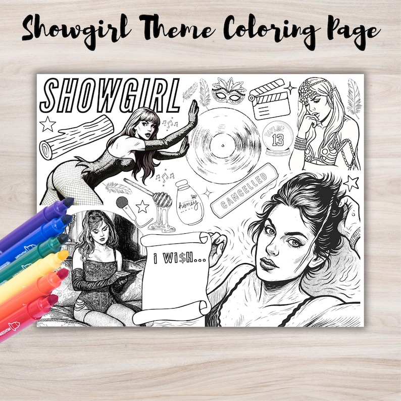 Taylor Showgirl Printable Coloring Page | PDF Digital Download ...
