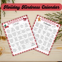 25 Days of Kindness Calendar, Printable Christmas Advent Calendar for ...