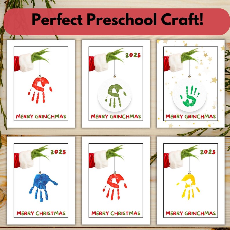 Printable Hand Art Craft for Christmas | Merry Grinchmas Hand Print ...
