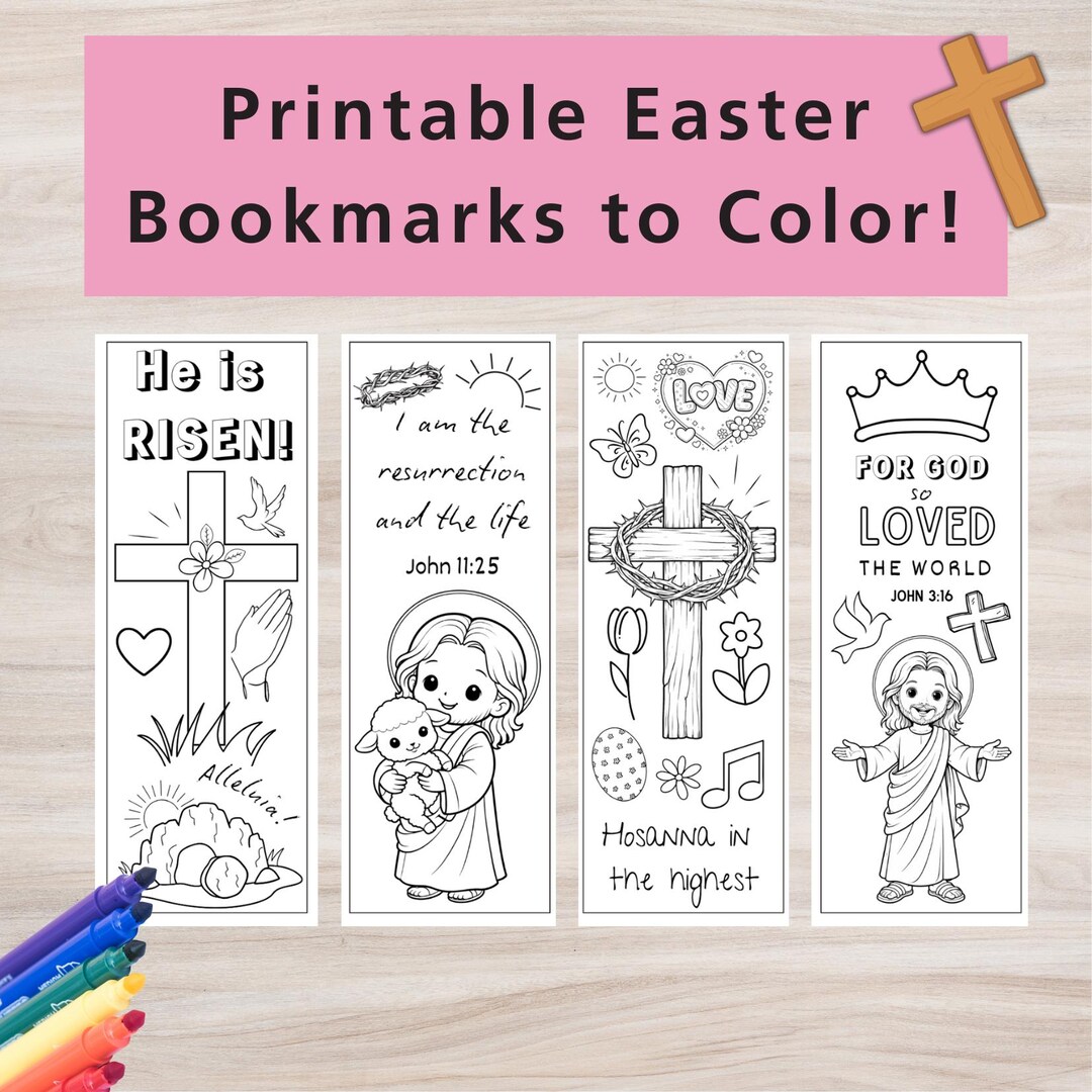 Printable Easter Coloring Bookmarks, Christianity Jesus Holy Theme for ...