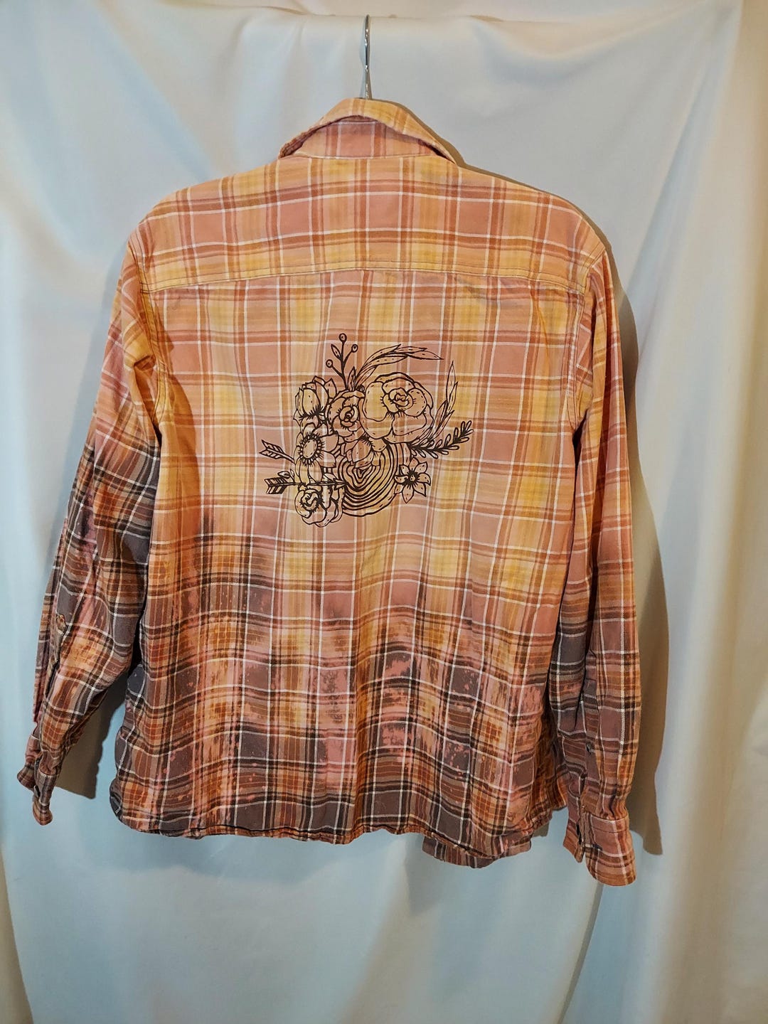 Upcycled Bleached Cotton Shirt With Buttons: Soft Hand-bleached and ...