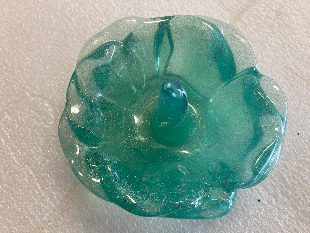 Aqua Blue Rose Shaped Epoxy Ring Holder - Etsy