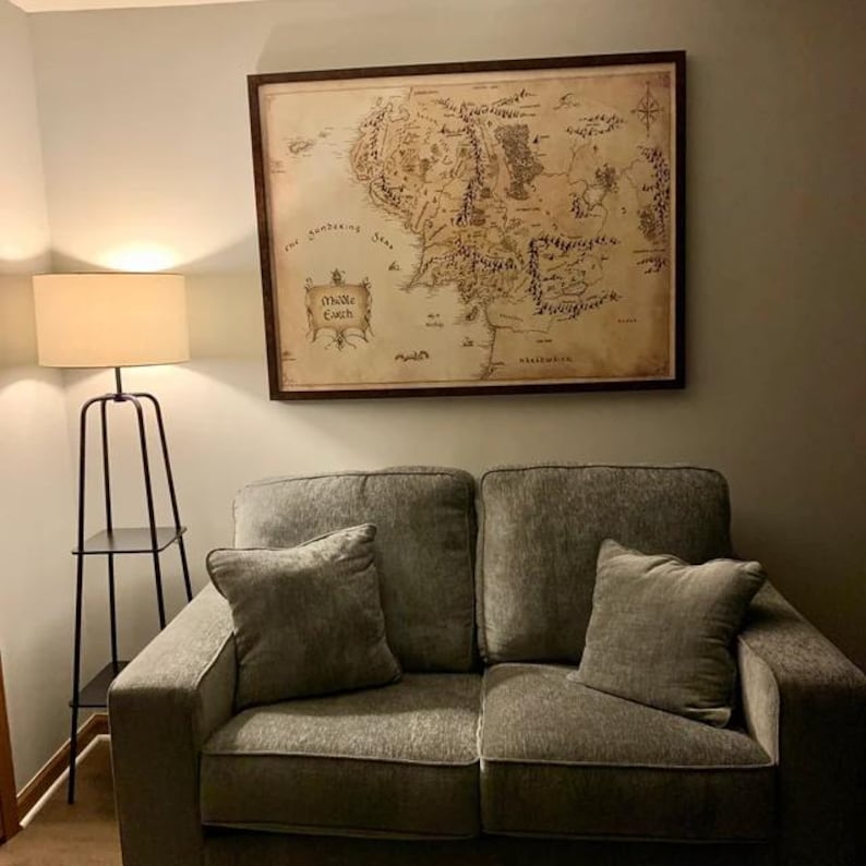 Middle-earth Map Print – Lord of the Rings Wall Art, Fantasy Art Canvas ...