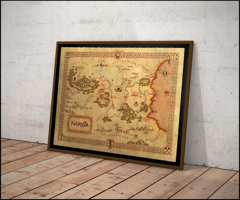 Narnia Map Print, Chronicles of Narnia, Wall Art for Nursery, Baby ...