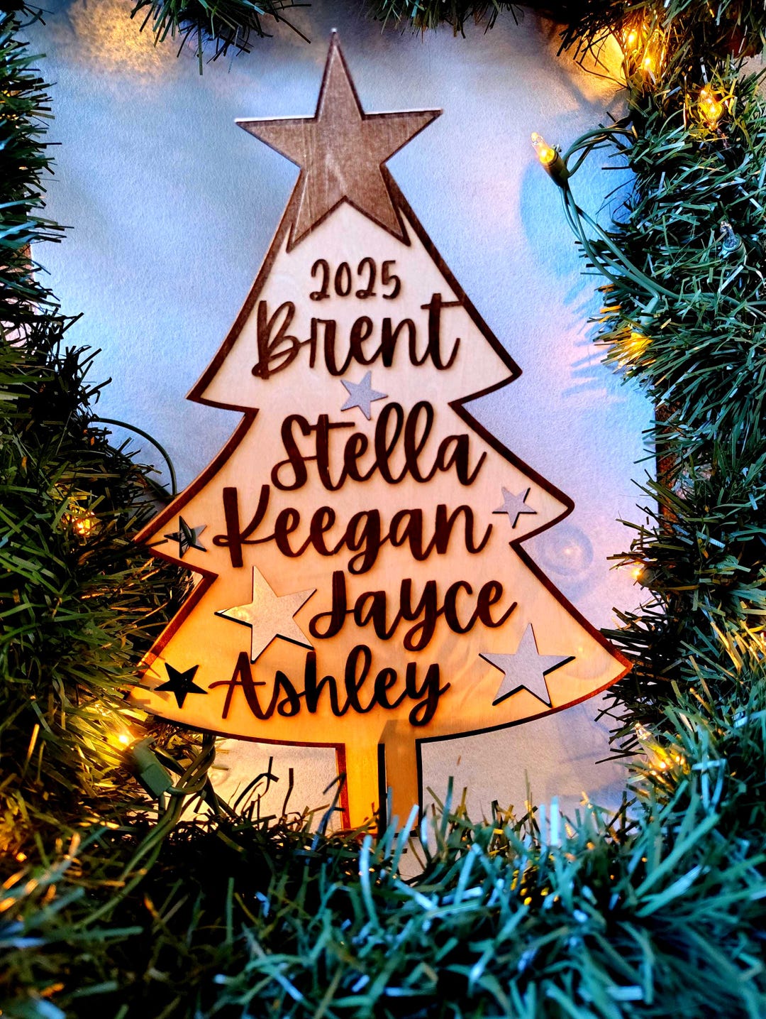 Custom Made Family Tree- Unique Keepsake Freestanding Wooden Christmas ...