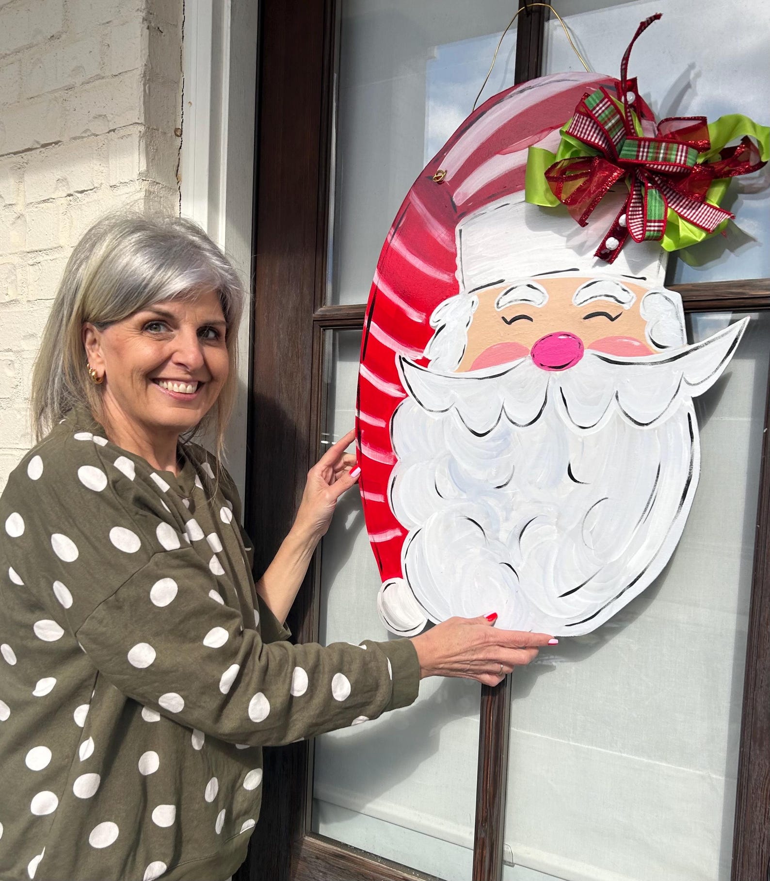Merry and Bright Christmas Holiday Santa Claus Door Hanger - Etsy