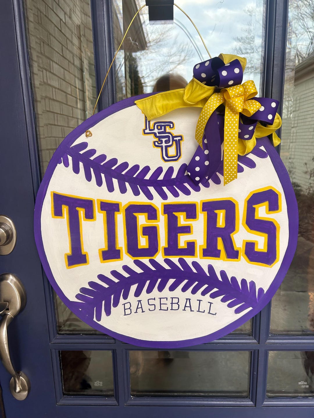 LSU Baseball Door Hanger – Hand Painted Tiger Decor - Etsy
