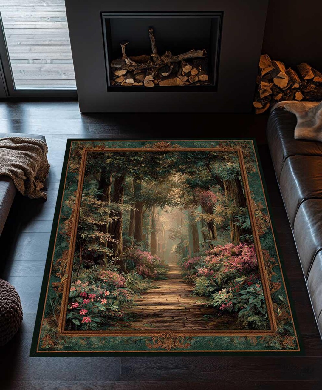 Woodland Path Area Rug: Botanical Cottagecore Fairy Forest Decor - Etsy