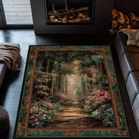 Green Trees Kitchen Rug, Nature Inspired Floor Mat, Forest Aesthetic ...