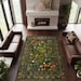 Botanical Moss Rug, Cottagecore Wildflower Rug, Green Nature Area ...