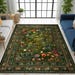 Botanical Moss Rug, Cottagecore Wildflower Rug, Green Nature Area ...