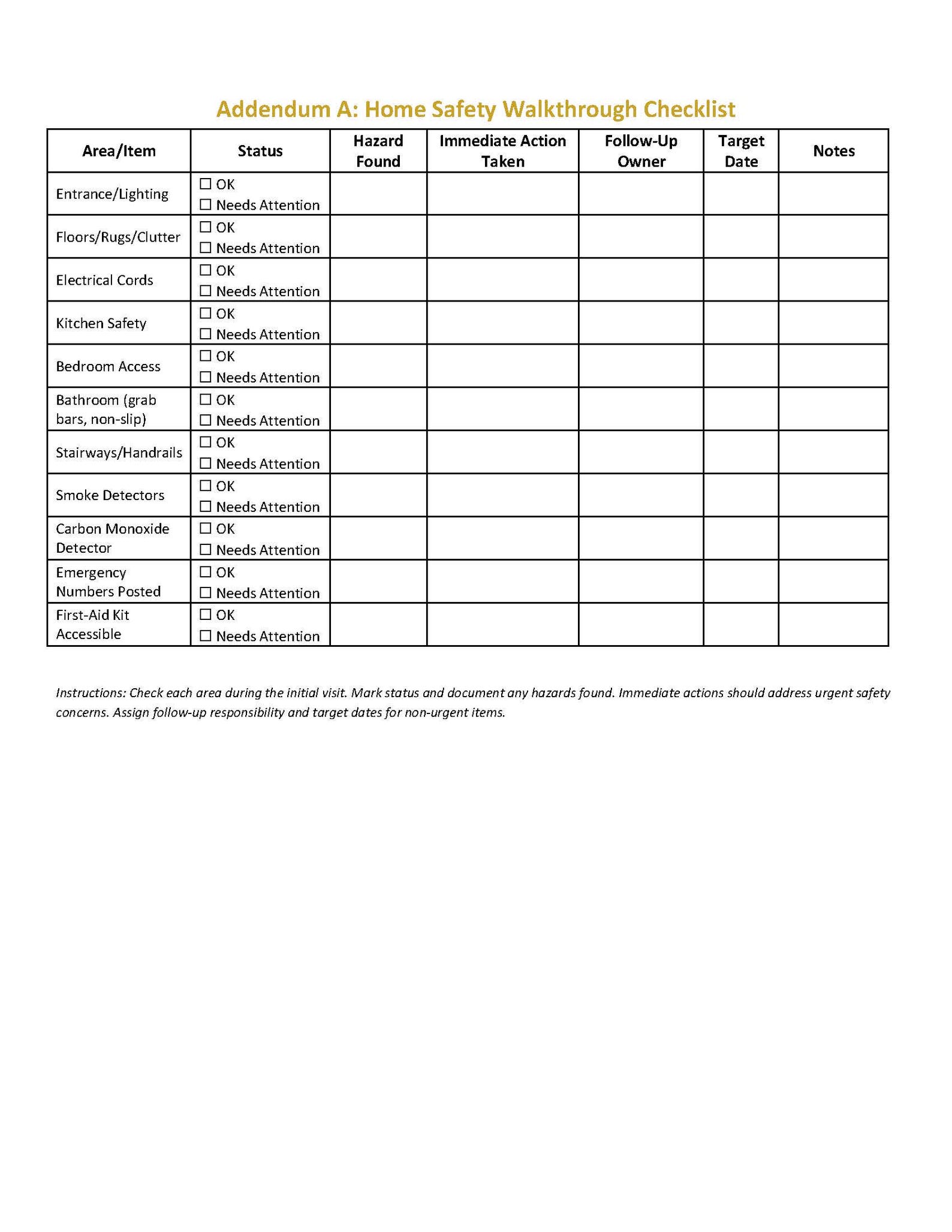 Home Care Assessment Form: Client Intake, Adls/iadls (US Letter DOCX ...