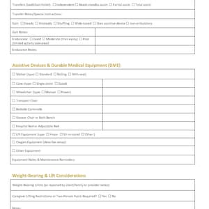 Home Care Assessment Form: Client Intake, Adls/iadls (US Letter DOCX ...