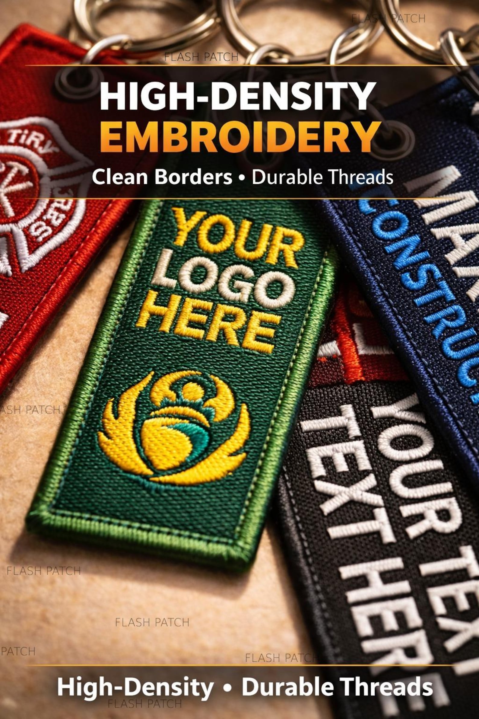Custom Embroidered Keychain | Personalized Text, Logo, Team Gift - Etsy