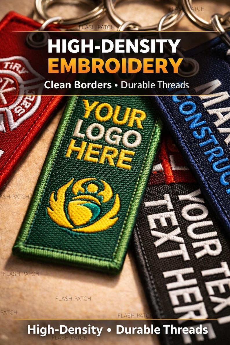 Custom Embroidered Keychain | Personalized Text, Logo | Team Gift ...