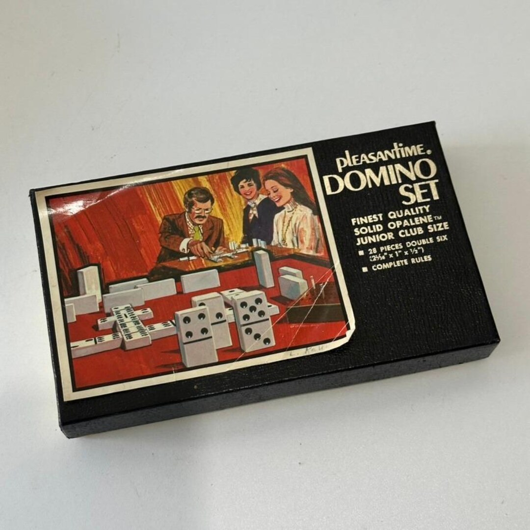 Vintage Pleasantime Domino Set Solid Opalene Junior Club Size Double ...