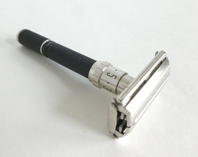 Gillette Super Adjustable Safety Razor Short Handle Black Beauty Double ...