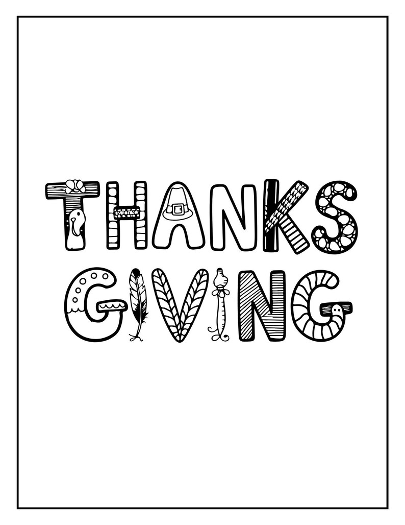 Thanksgiving Coloring Pages | 30-page Printable Fall Coloring Book for ...
