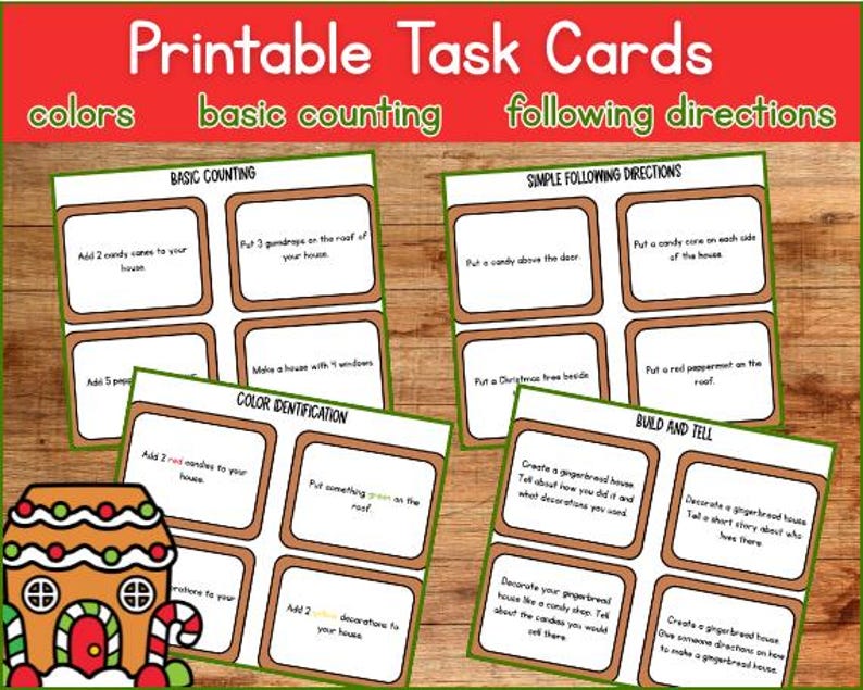 Gingerbread House Build Printable Christmas Activity | Preschool ...