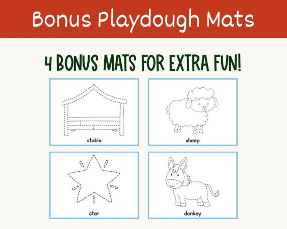 Christmas Nativity Story Playdough Mats - Etsy UK