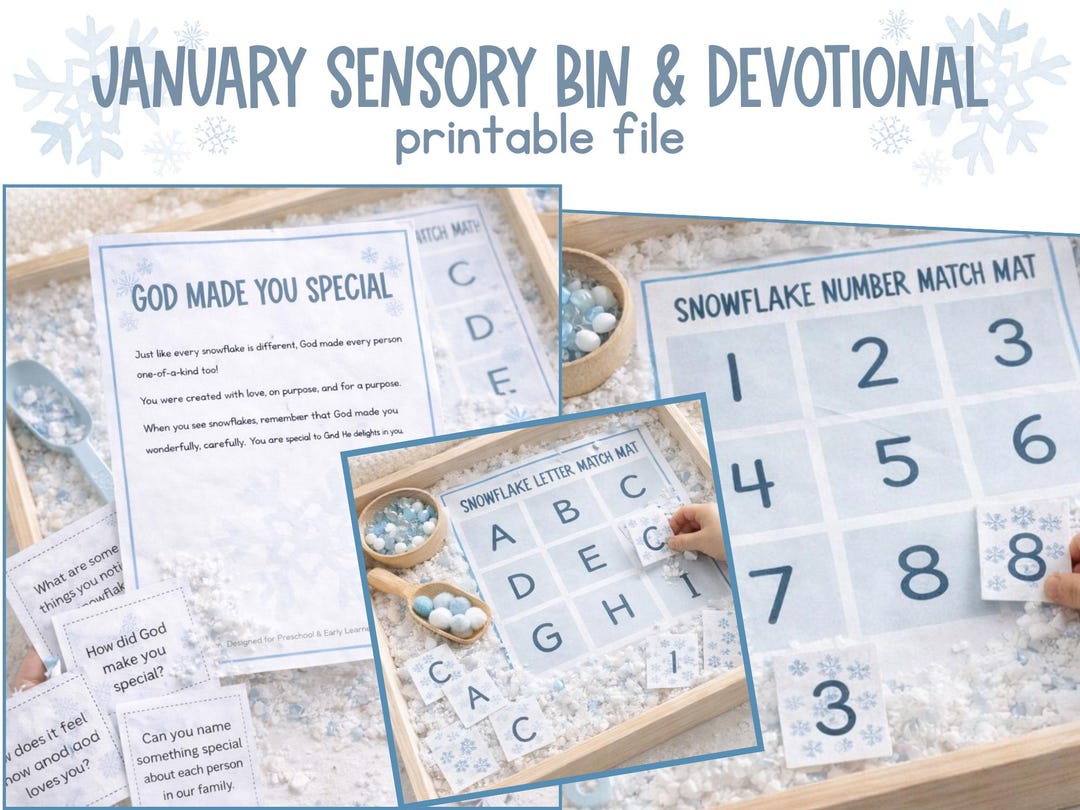 January Sensory Bin Devotional for Preschool | Christian Snowflake ...