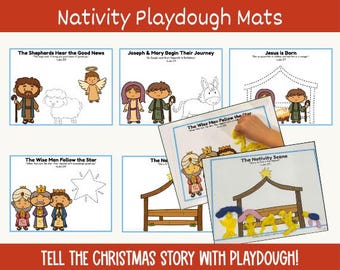 Christmas Story Playdough Mats | Printable | Jesus' Birth | Jesus is ...