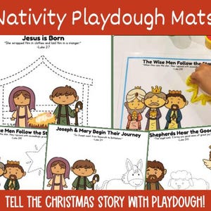 Christmas Nativity Story Playdough Mats - Etsy UK