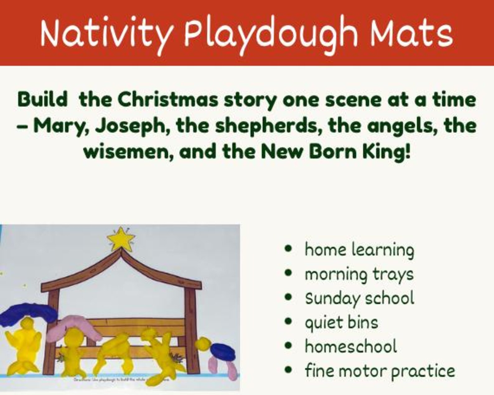 Christmas Nativity Story Playdough Mats - Etsy UK