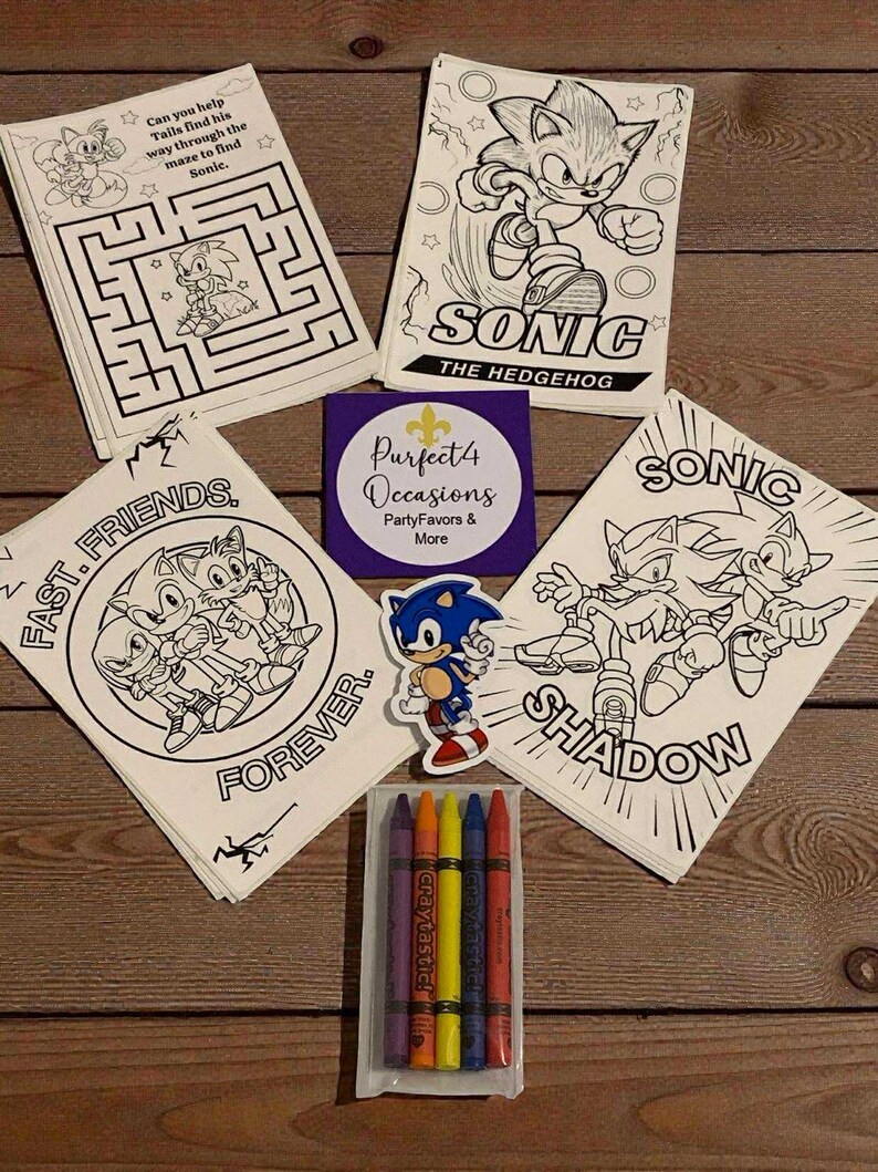 Sonic the Hedgehog Coloring Packs | Coloring Pages | Sonic Party Favors ...