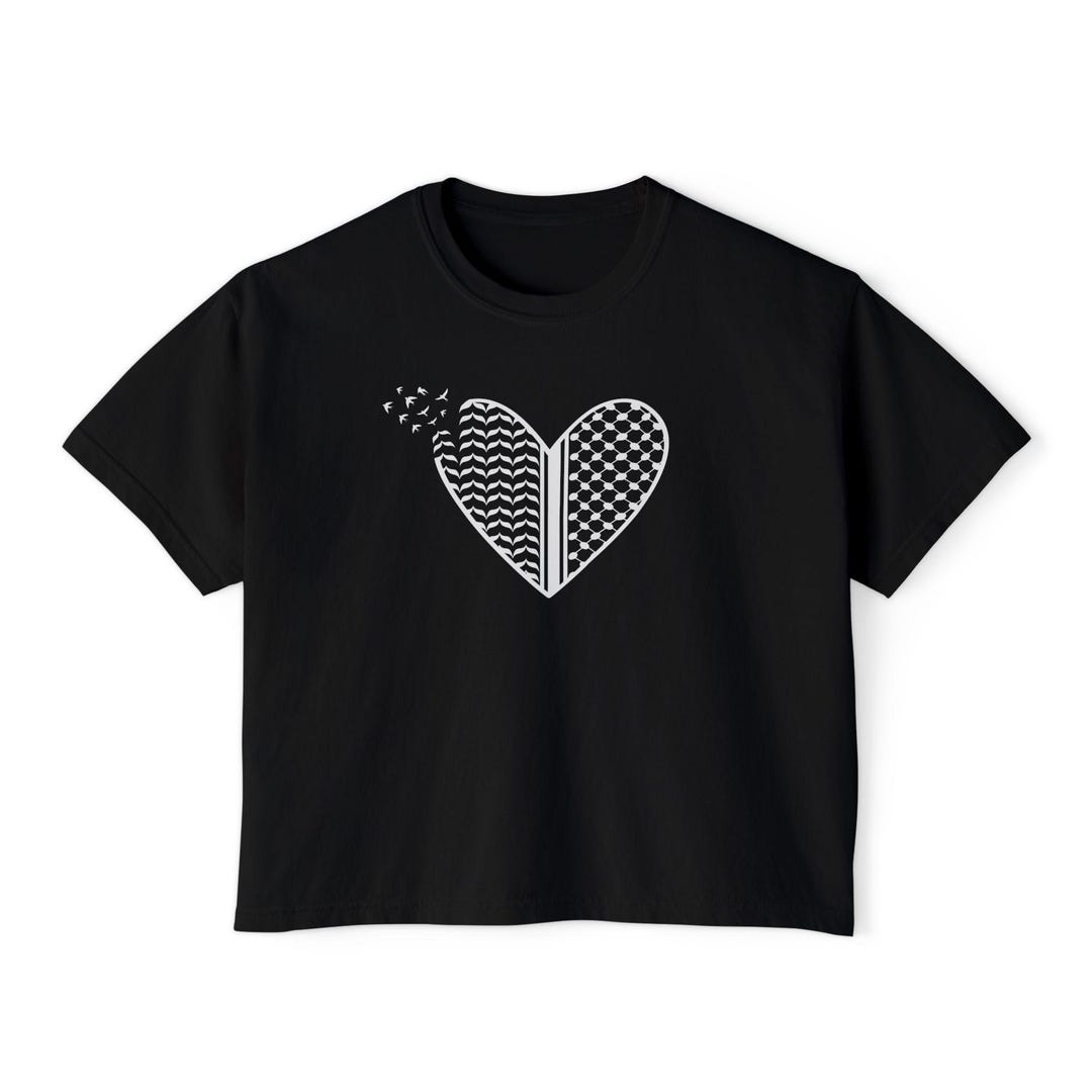 Breaking Free Keffiyeh Heart Birds Original Palestine Design - White ...