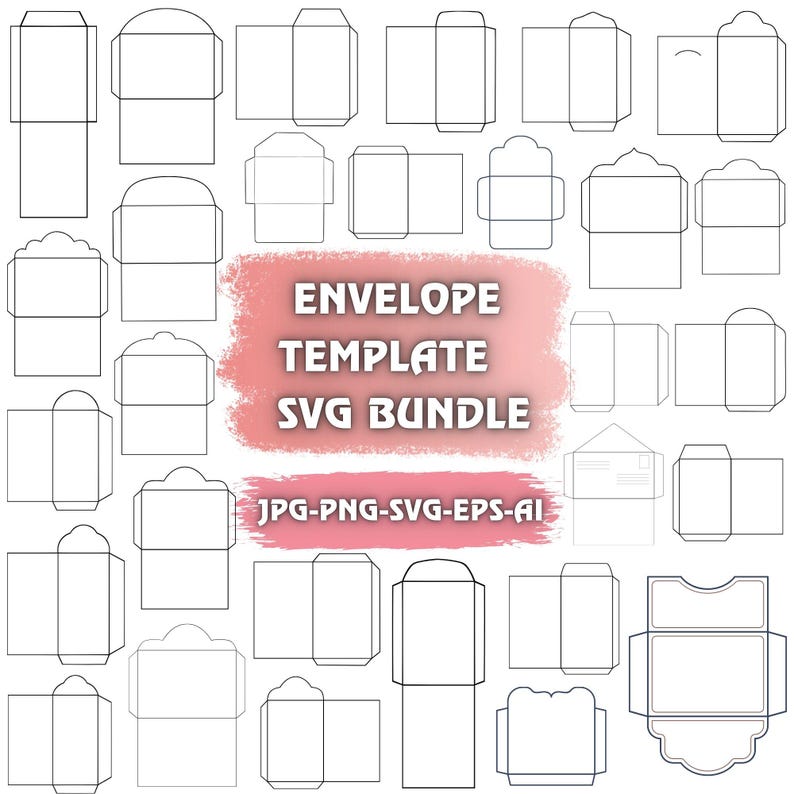Envelope Template SVG Bundle: Printable Money Envelopes (digital ...
