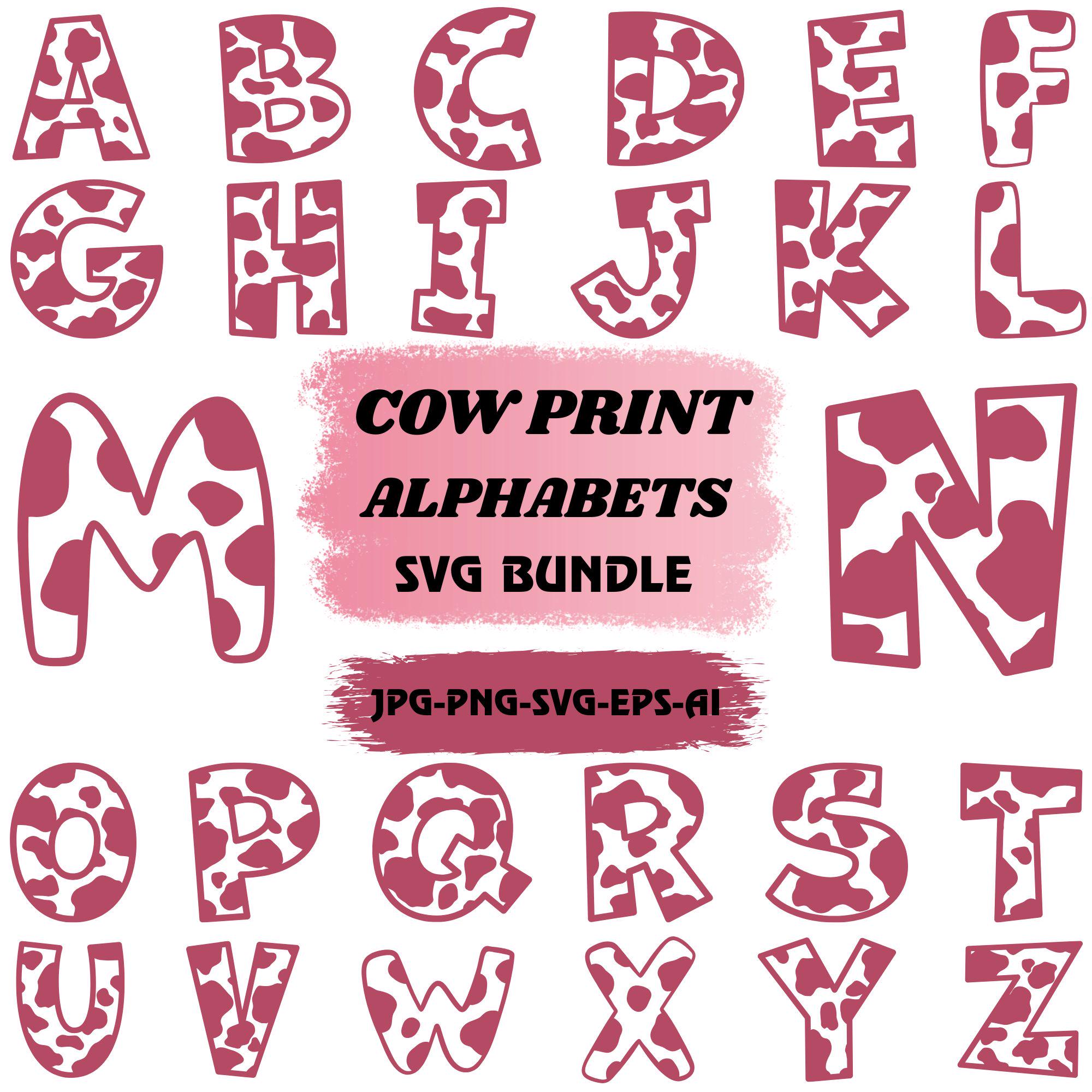 Cow Print Alphabet SVG, Animal Pattern Font (digital Download) - Etsy