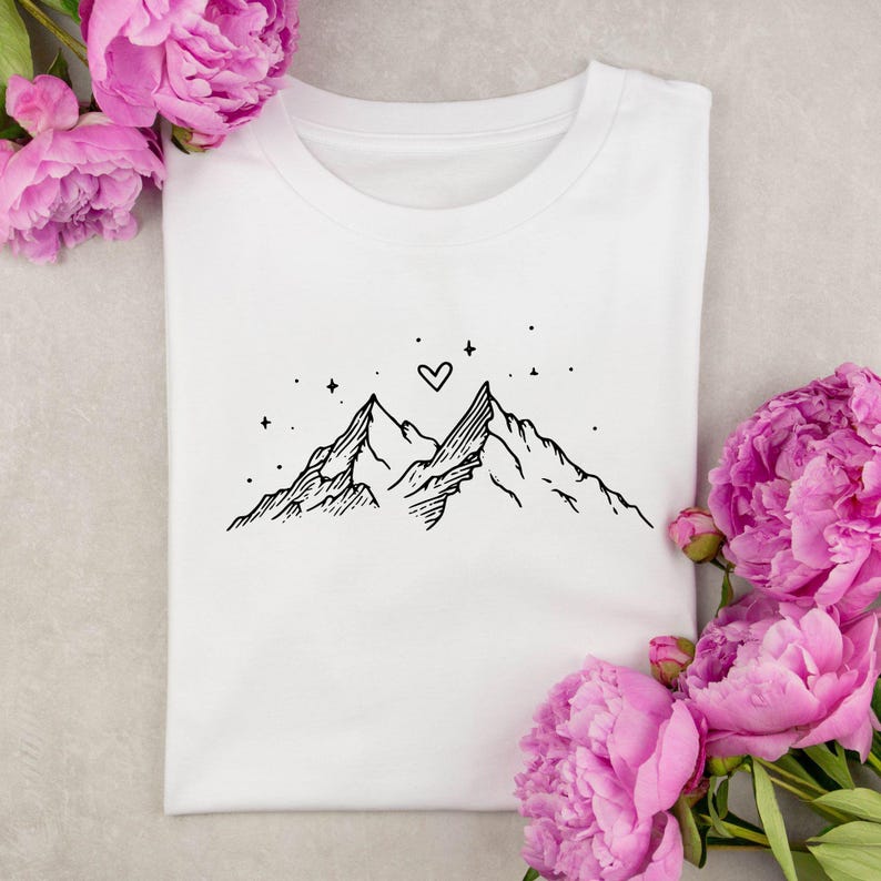 Bergen Svg-bundel: handgetekende, bos boom clipart, natuur landschap ...