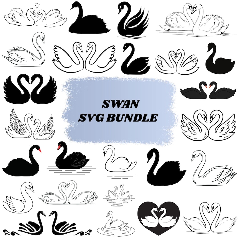 Swan Svg Bundle:cut Files for Cricut,silhouette,digital File(instant ...