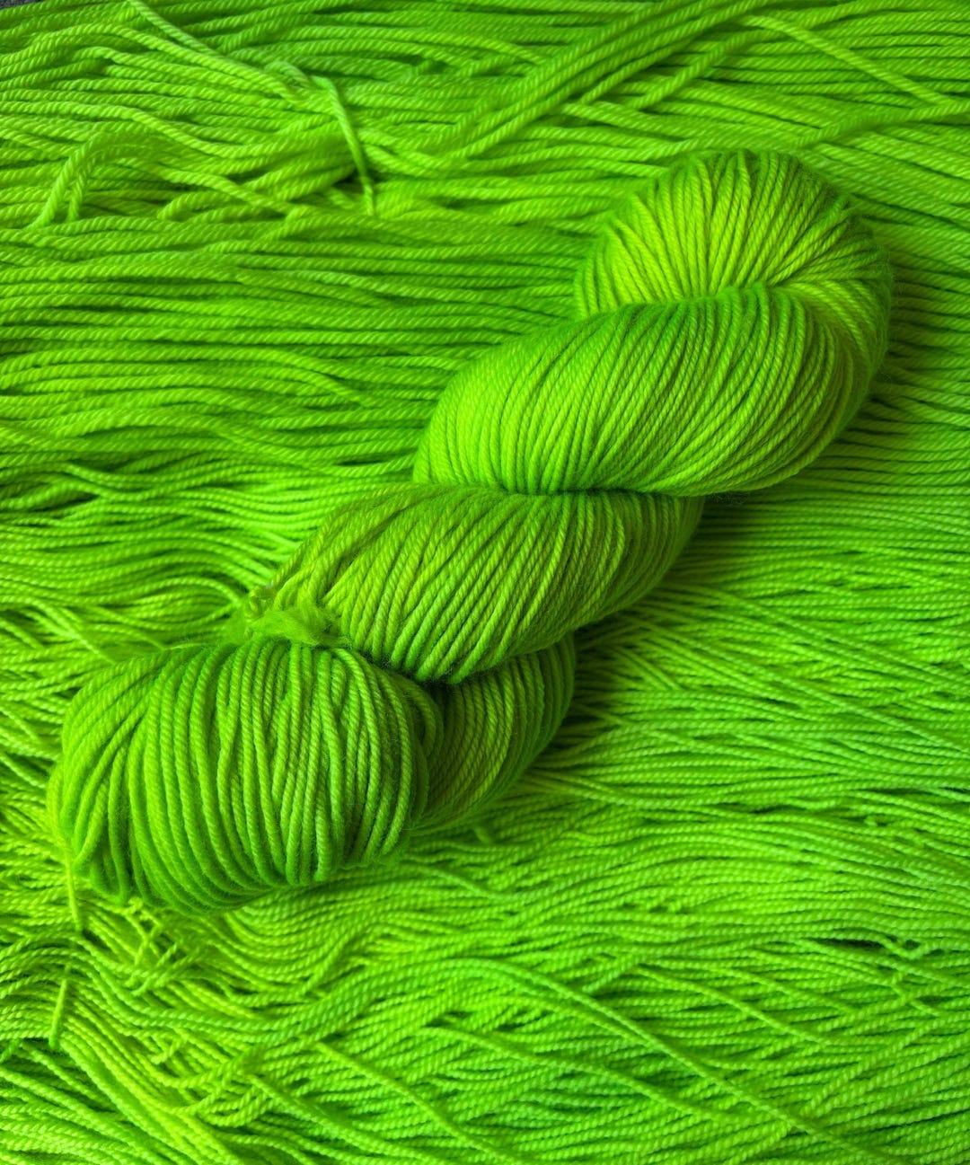Radioactive Hand Dyed Green Merino Wool Yarn: Sock, DK, Worsted Weight ...