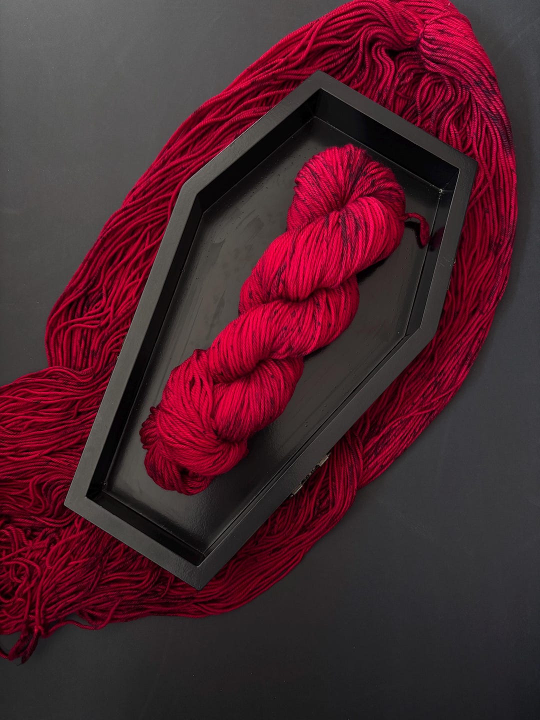 Blood Moon Hand Dyed Merino Wool Red and Black Color Yarn - Etsy