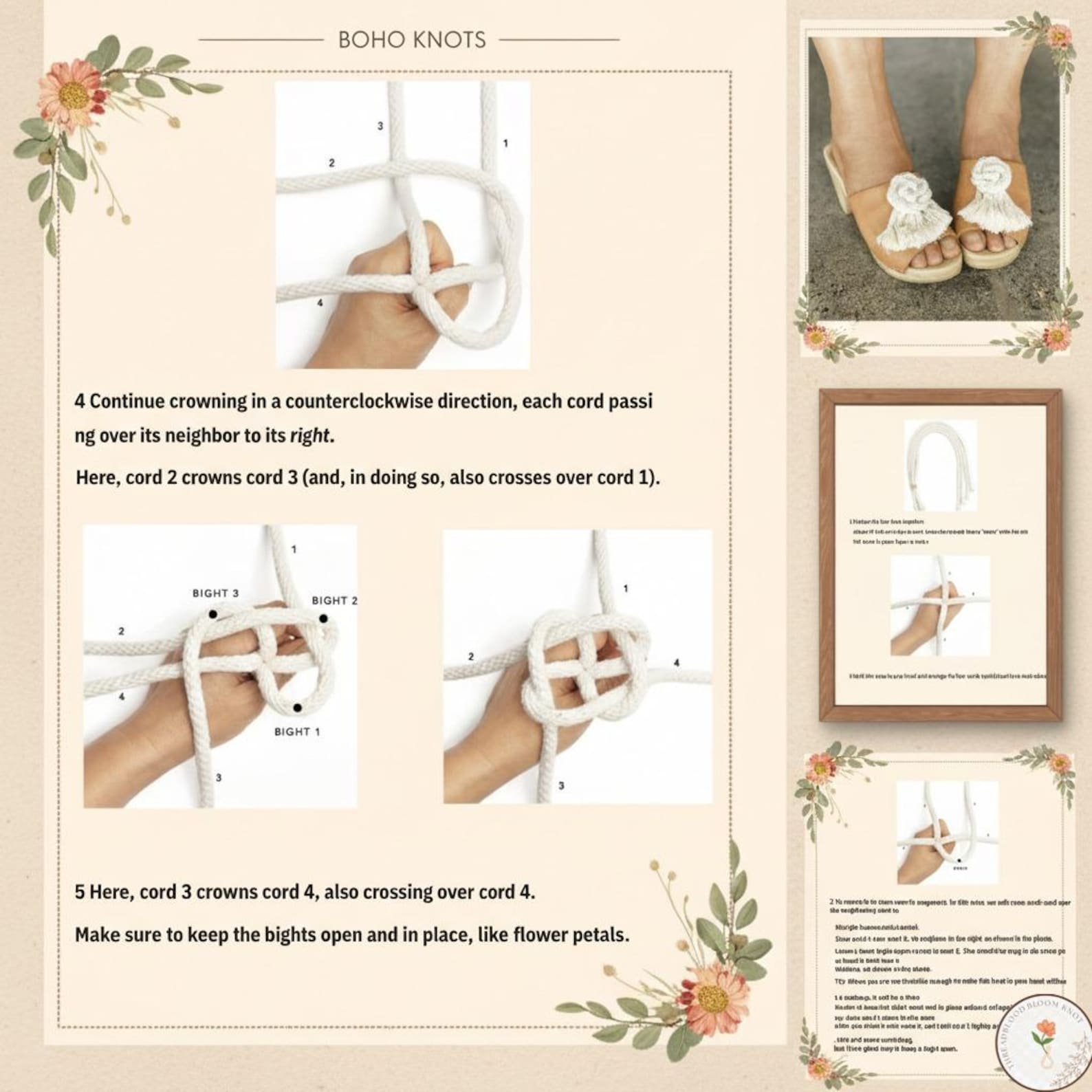Macramé Knots Guide for Beginners | 20+ Knot Patterns PDF | Step-by ...