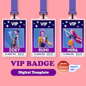 Kpop Demon Hunter 3 Vip Access Card | Editable Id - Etsy