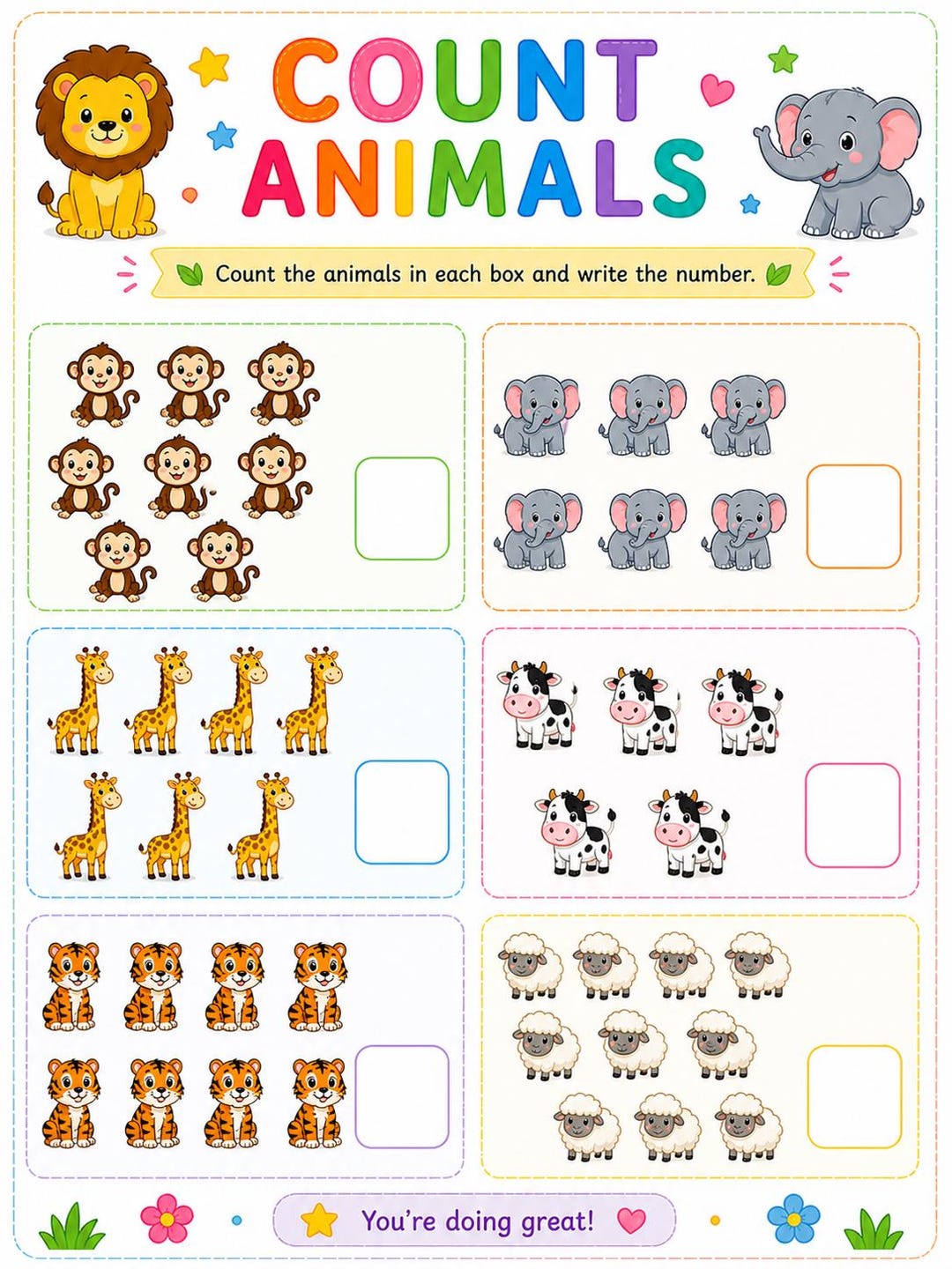 Printable Animal Worksheets for Kids PDF | 5 Preschool Learning Pages ...
