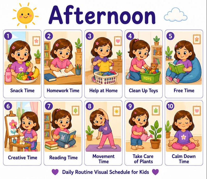 Daily Routine 5 A4 Visual Cards PDF for Kids - Etsy