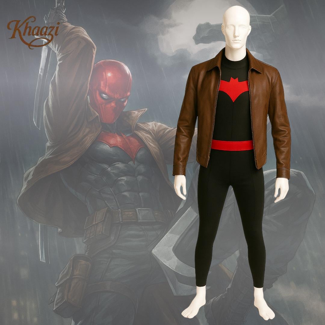 Red Hood Cosplay Costume: Handmade Leather Jacket & Tactical Gear - Etsy