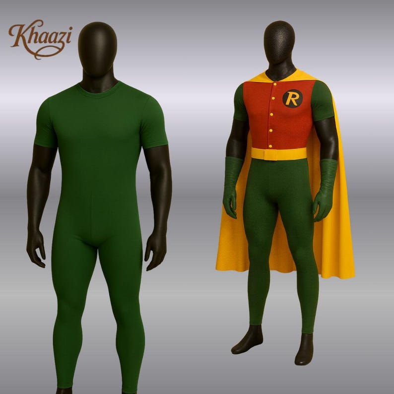 Damian Wayne Robin Cosplay Costume: Handmade Jumpsuit, Cape, Gloves ...