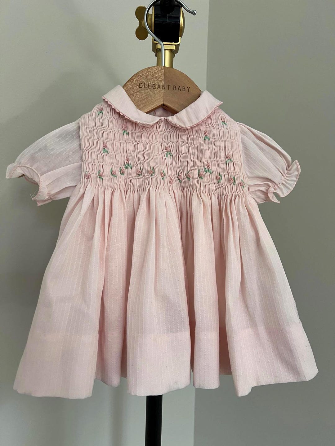 Vintage Cherubs New York Pink Smocked Dress | Heirloom Floral - Etsy