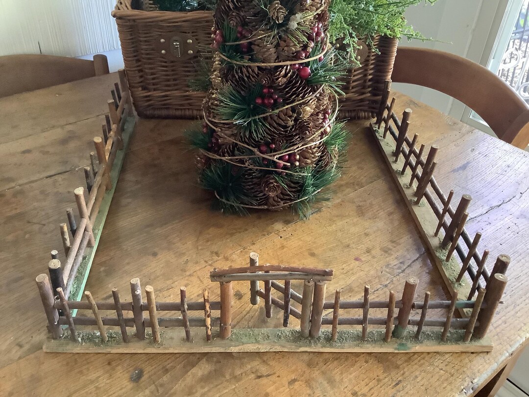 Vintage Wooden Table Top Feather Tree Fence - Etsy