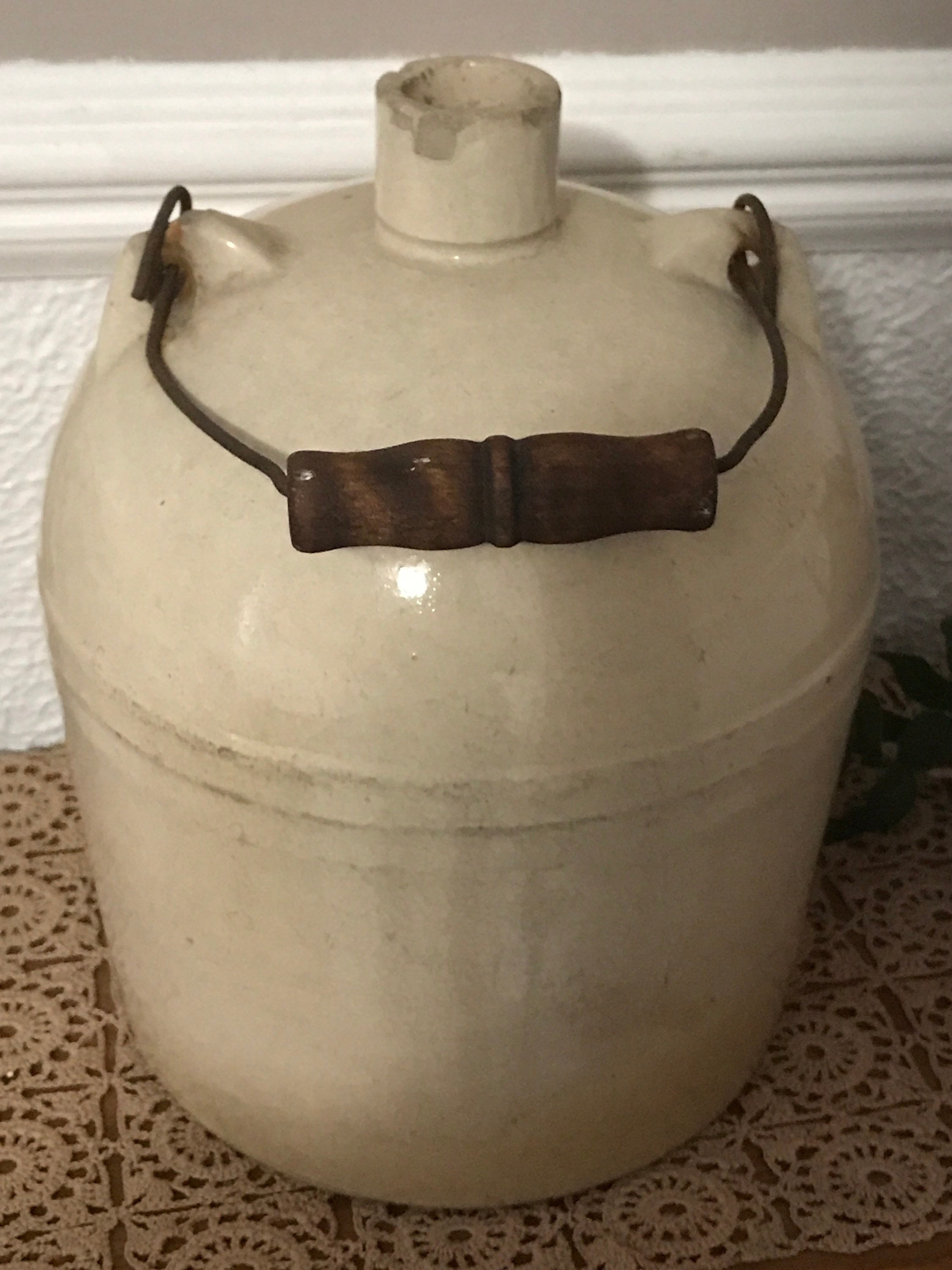Stoneware Jug With Wood Bail Handle - Etsy
