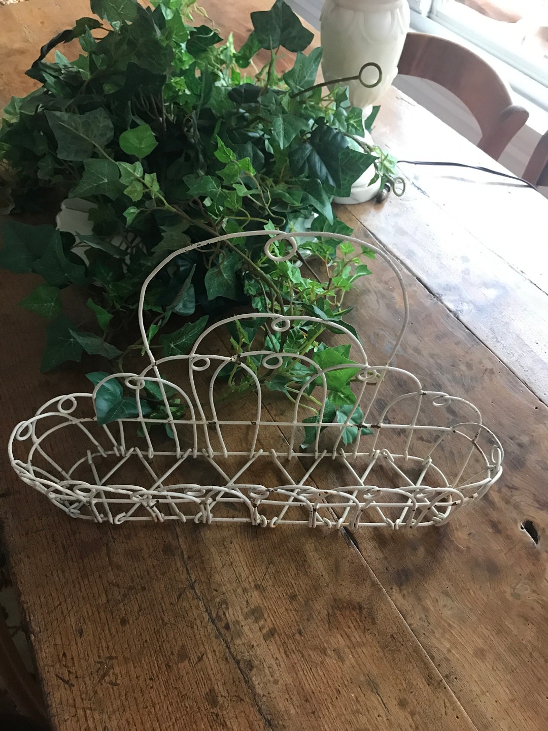 Antique Wire Wall Flower Basket Garden - Etsy