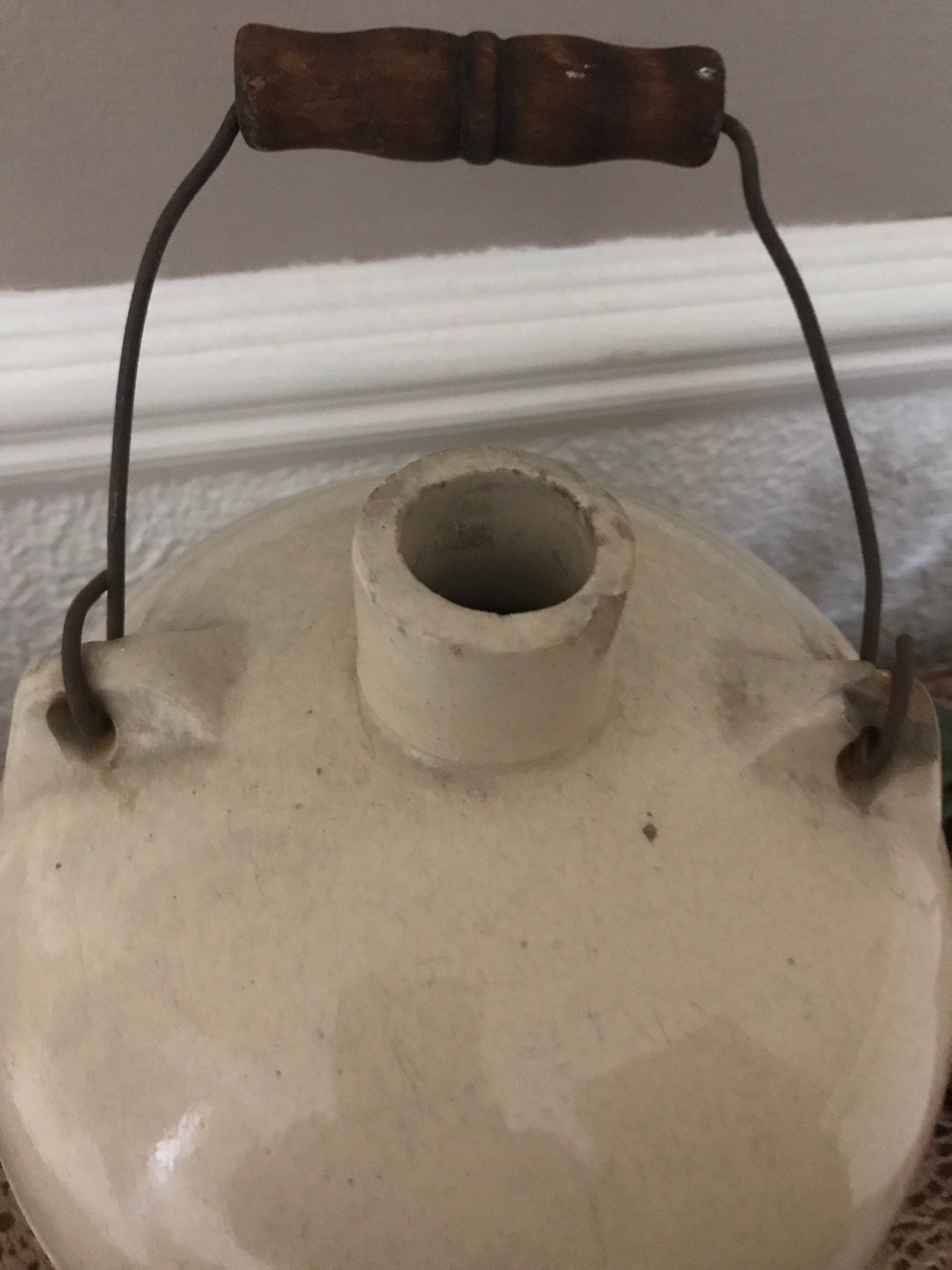 Stoneware Jug With Wood Bail Handle - Etsy